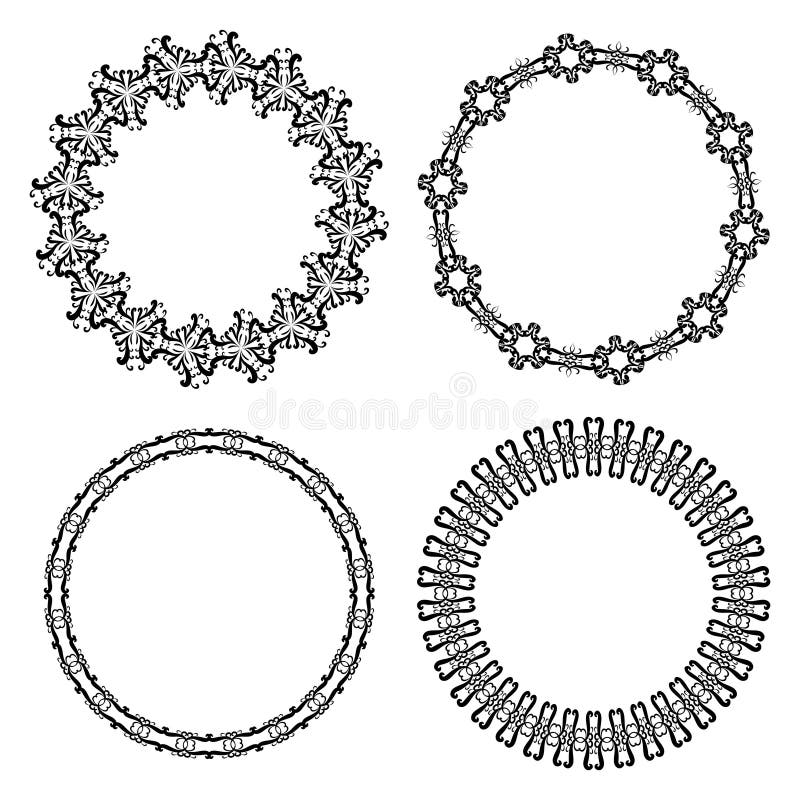 Set of Round Vector Patterned Borders. Stock Vector - Illustration of ...