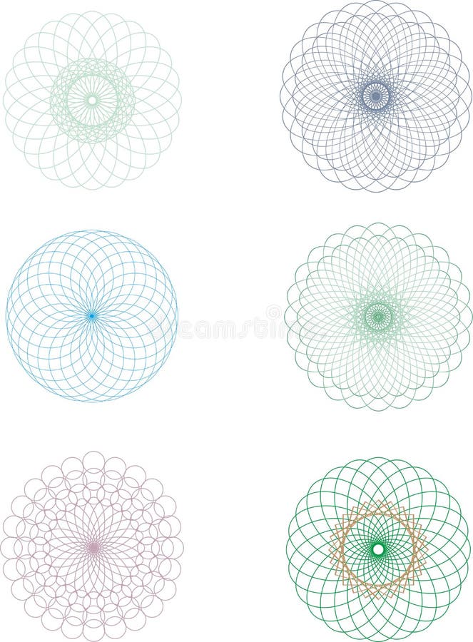 Set of Round Vignettes and Protective Nets in Different Colors V Stock ...
