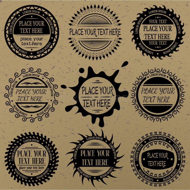 Set Of Round Vintage Signs And Labels. Stock Vector - Illustration of ...
