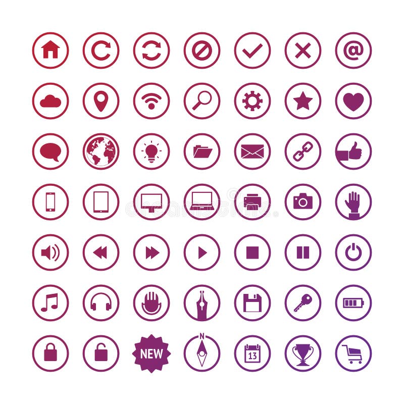 Round Flat Web Icons Stock Illustrations – 48,053 Round Flat Web Icons ...