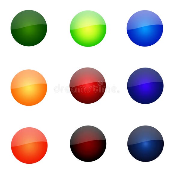 Set of Round Website Buttons Stock Illustration - Illustration of ...