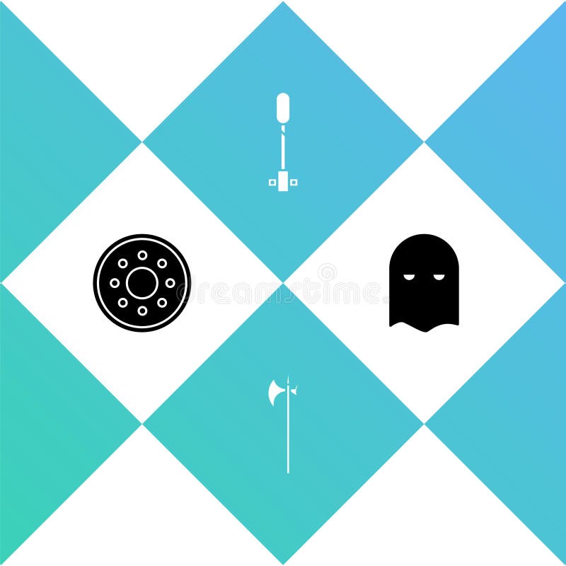 Set Round Wooden Shield, Medieval Halberd, Torch Flame and Executioner ...