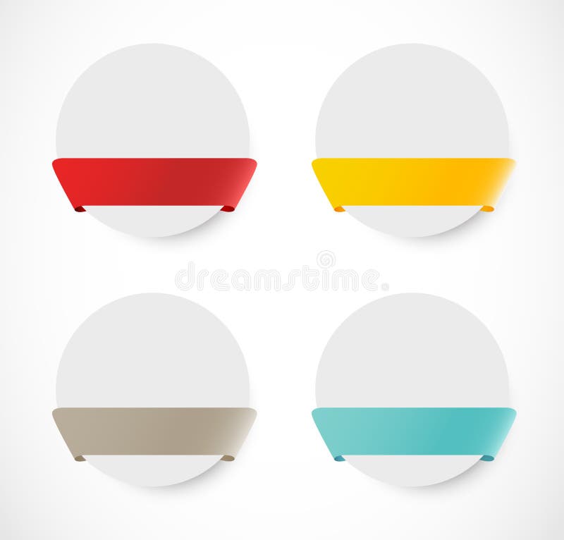 Set of Rounded Banners with Ribbons Stock Vector - Illustration of icon ...