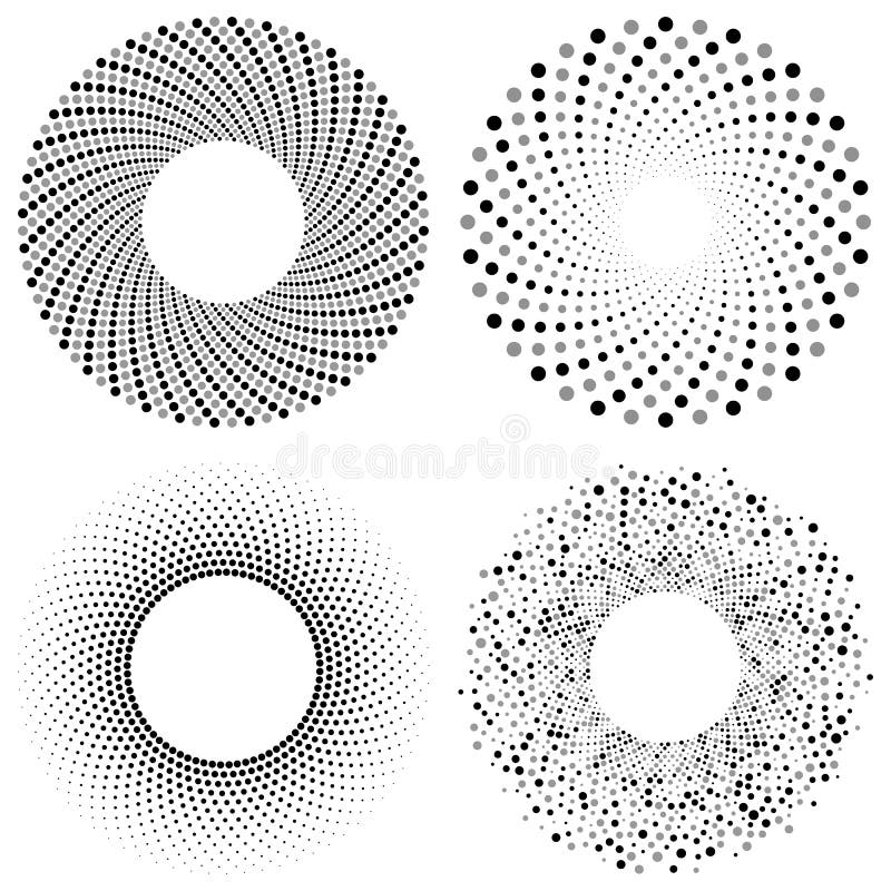 Rounded Circle Dot Pattern Vector Set Stock Vector - Illustration of ...