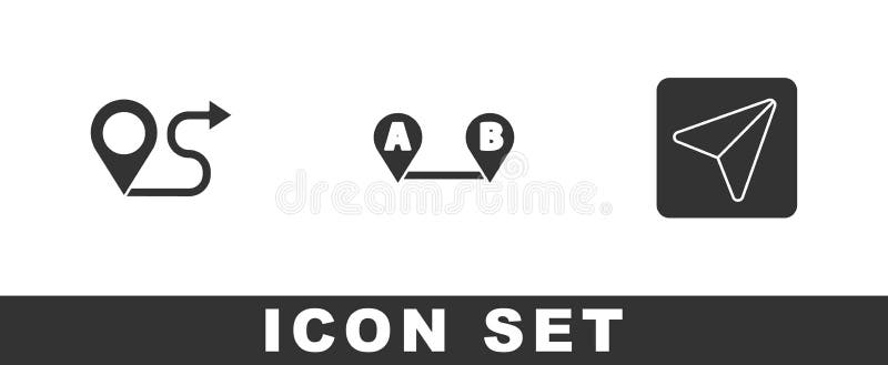 Set Route Location, and Infographic of City Map Navigation Icon. Vector ...