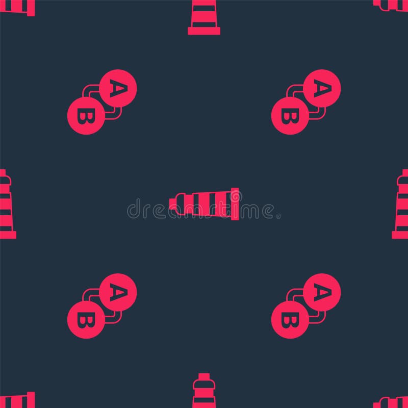 Set Route Location and Lighthouse on Seamless Pattern. Vector Stock ...