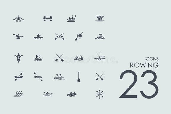 Set of rowing icons stock vector. Illustration of geometric - 68683444