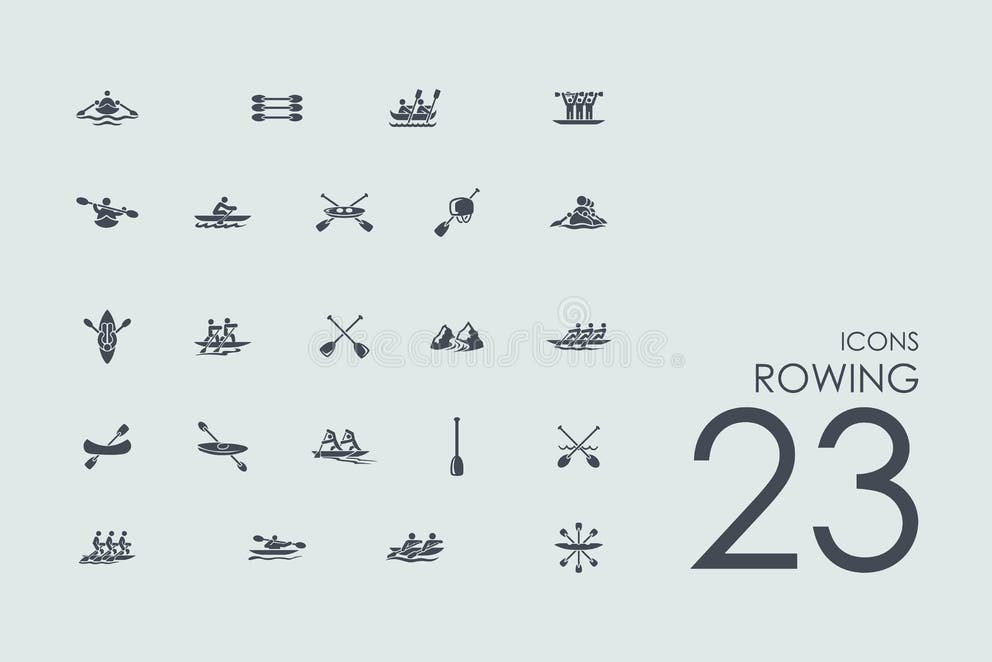 Set of rowing icons stock vector. Illustration of geometric - 68683444