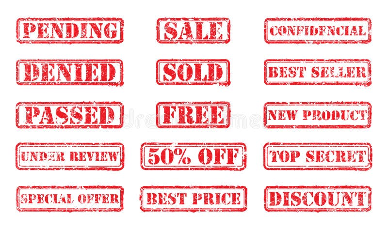 Set Rubber Stamps Stock Vector Illustration Of Rubberstamp 24248007