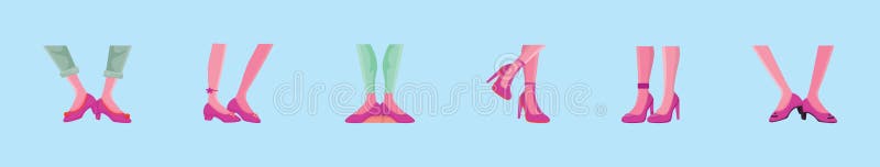 Set of Ruby Slippers Cartoon Icon Design Template with Various Models ...