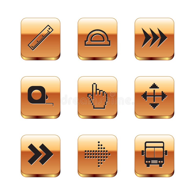 Set Ruler, Arrow, Dots Arrow, Pixel Hand Cursor, Roulette Construction ...