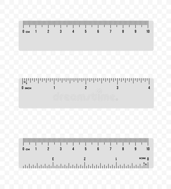 Set of Ruler Scale 10 Cm and 4 Inch Vector Design. Inch and Centimeter ...