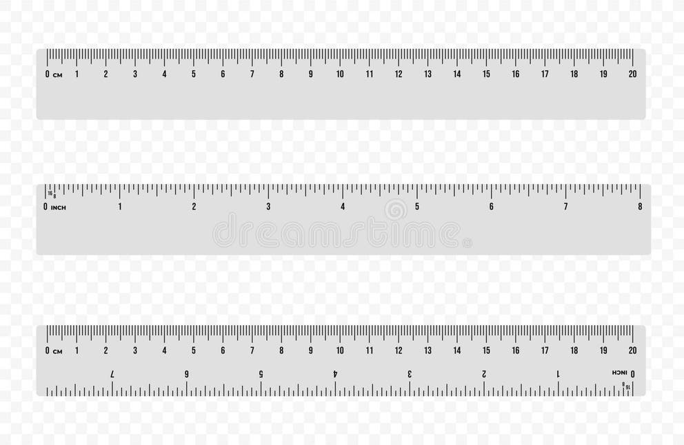 Set of Ruler Scale 20 Cm and 8 Inch Vector Design. Inch and ?entimeter ...