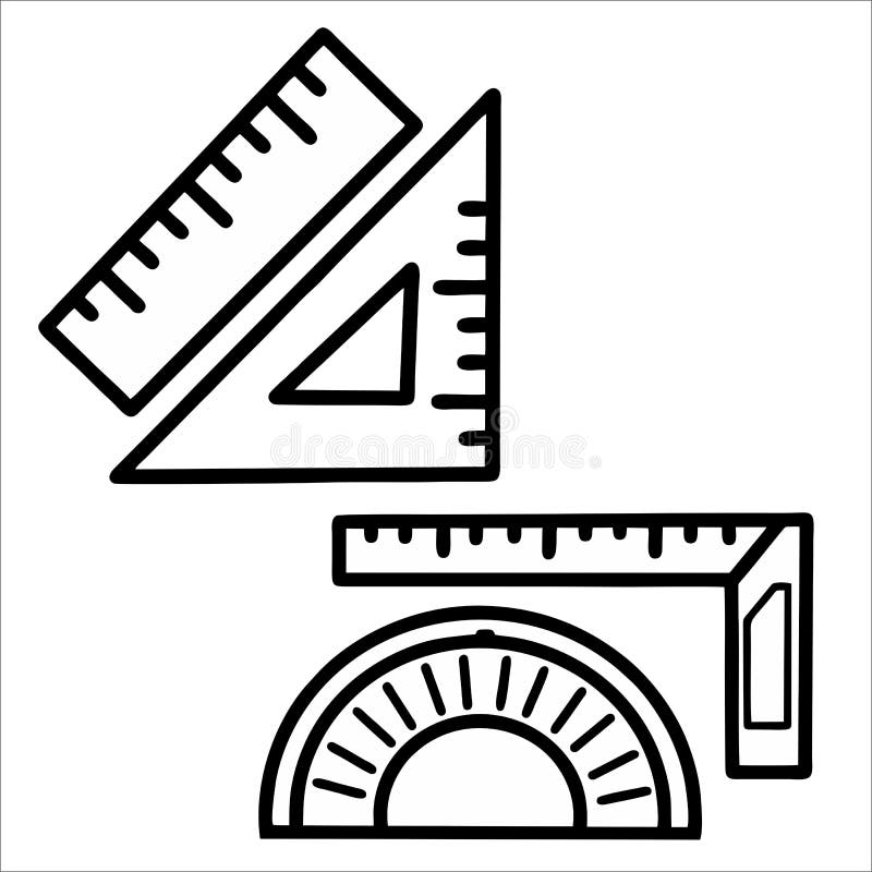 Ruler and Triangle Realistic Vector Illustration Stock Vector ...