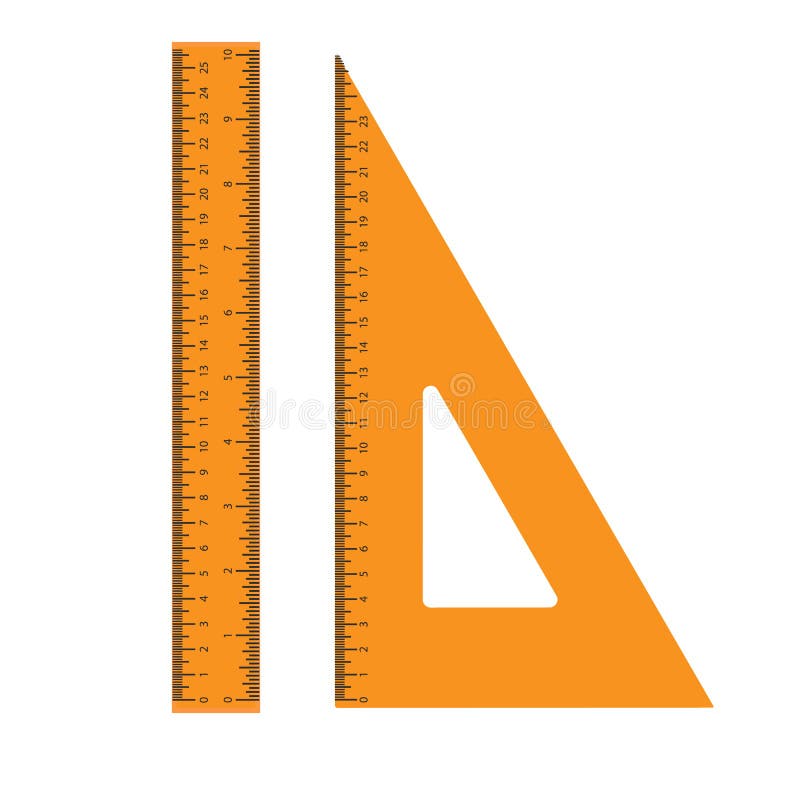 Set, Ruler, Triangle, School Supplies, Vector Illustration Stock ...