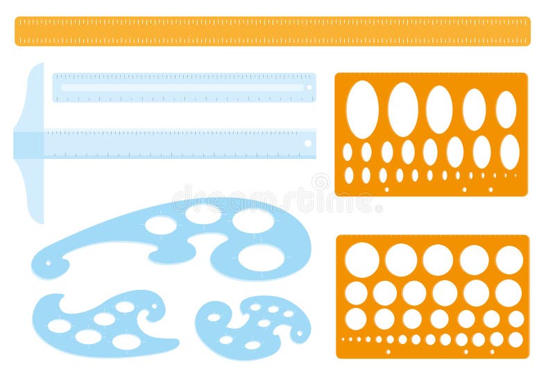 A Set of Rulers Art Studio Tools Stock Vector - Illustration of ...