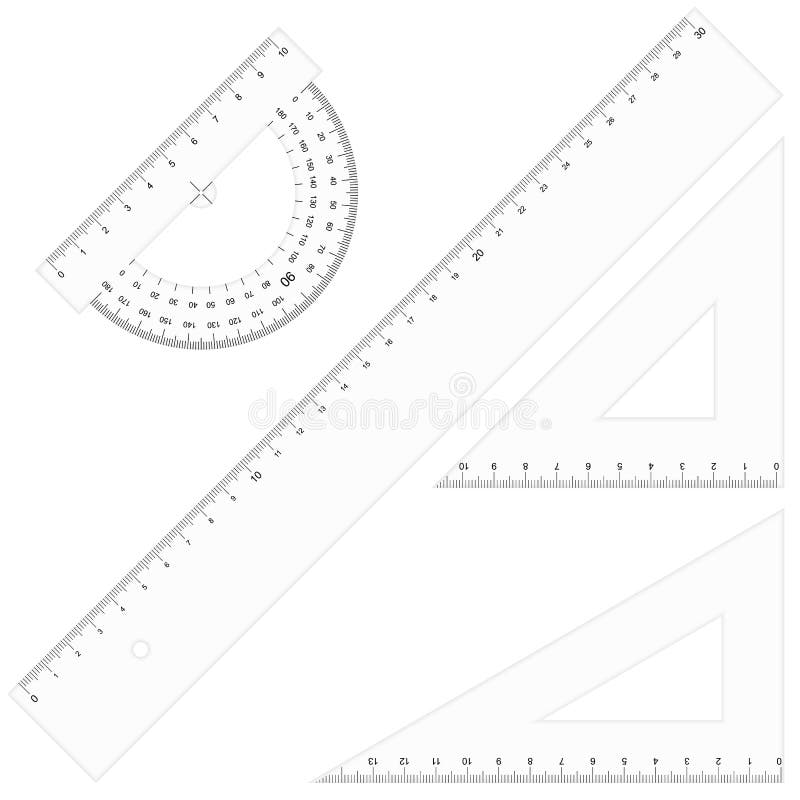 Set - Rulers Triangular Transparent Stock Vector - Illustration of line ...