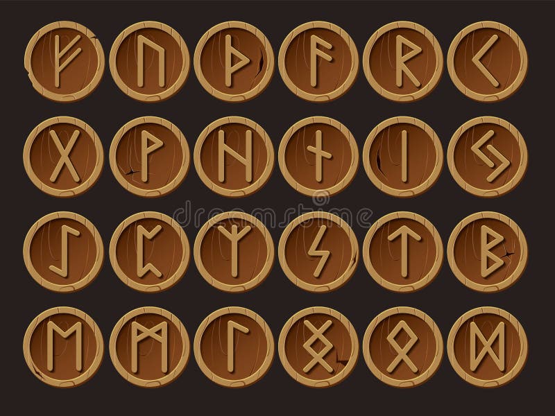 A Set of Runes Displayed on the Tree Stock Vector - Illustration of ...