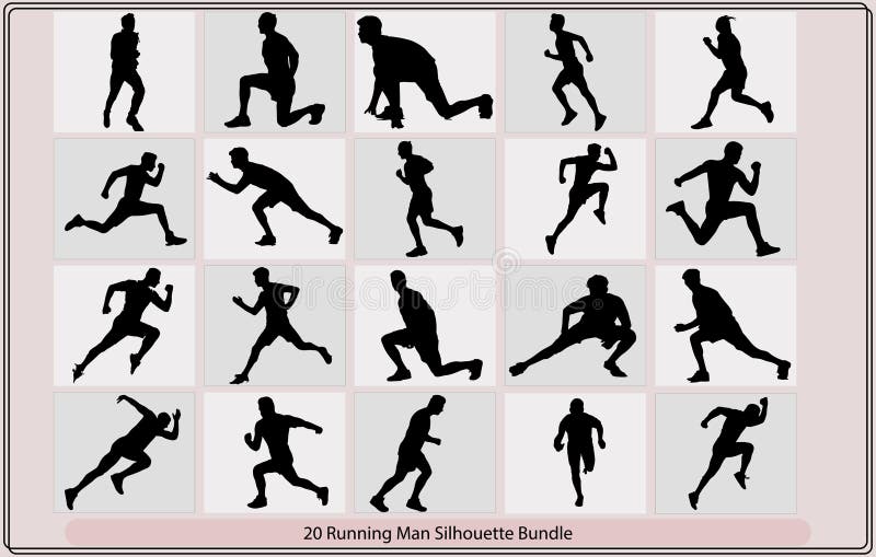 Set Running Silhouettes.Run.Running Men and Women,Runner. Vector ...