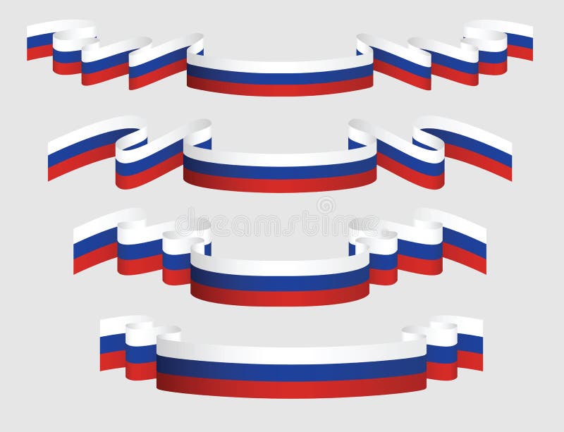 Set Of Russian Ribbons In Flag Colors. Stock Vector - Illustration of ...