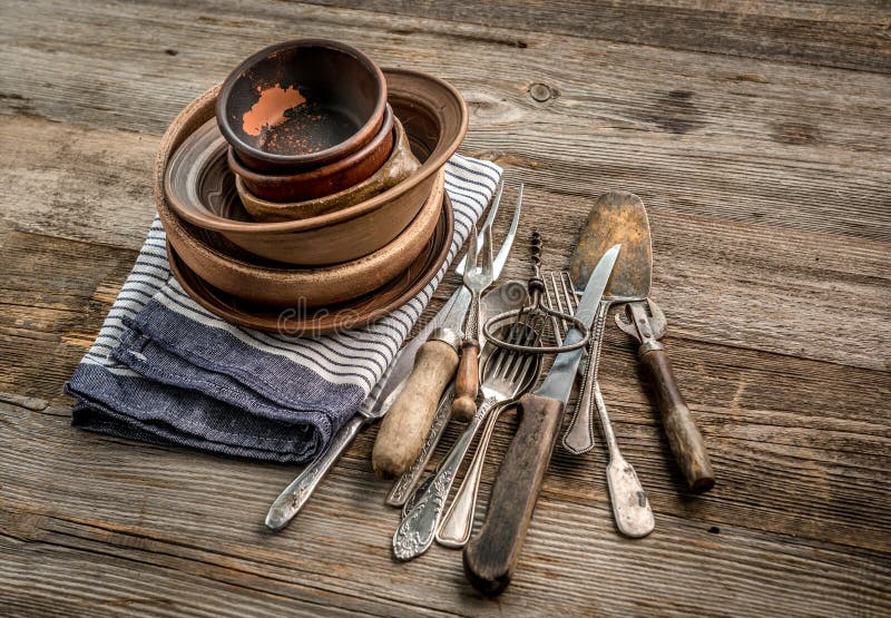 Set Rustic Fine Brown Utensils Stock Photos - Free & Royalty-Free Stock ...