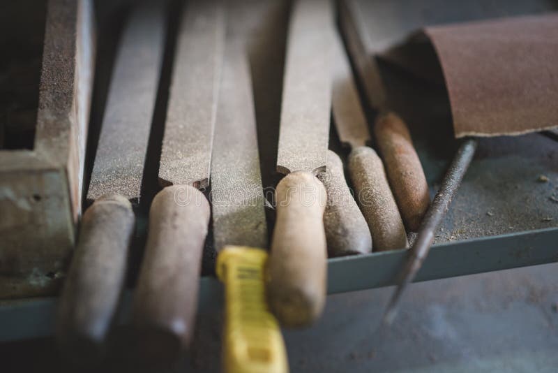 A Set of Rusty Rasp in a Metal Rusty Box Stock Photo - Image of ...