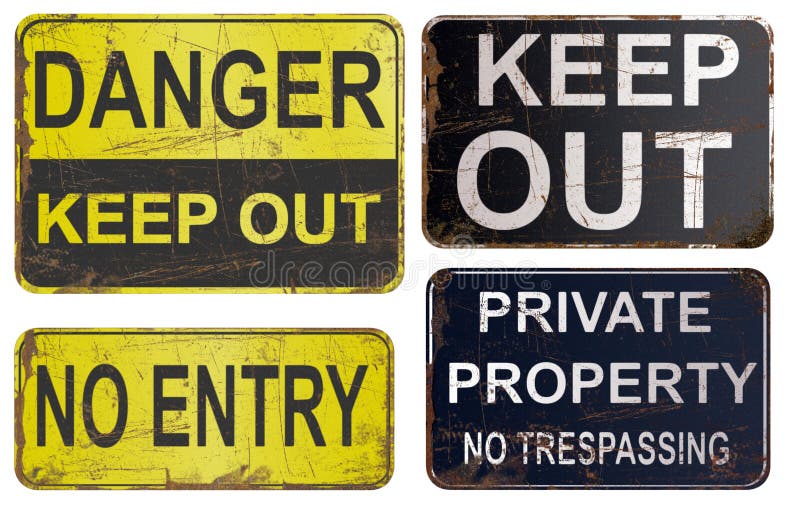 Set of Rusty Sign Isolated on White Stock Illustration - Illustration ...