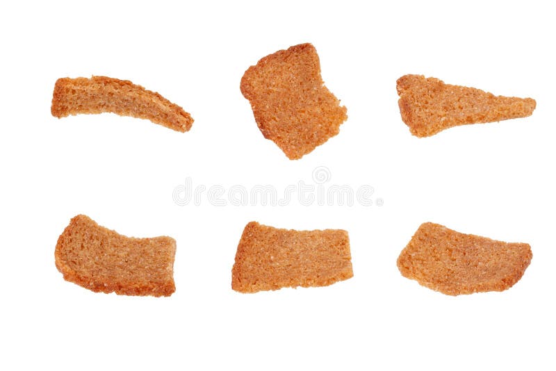 Set of Rye Crackers Isolated on White Background Stock Photo - Image of ...