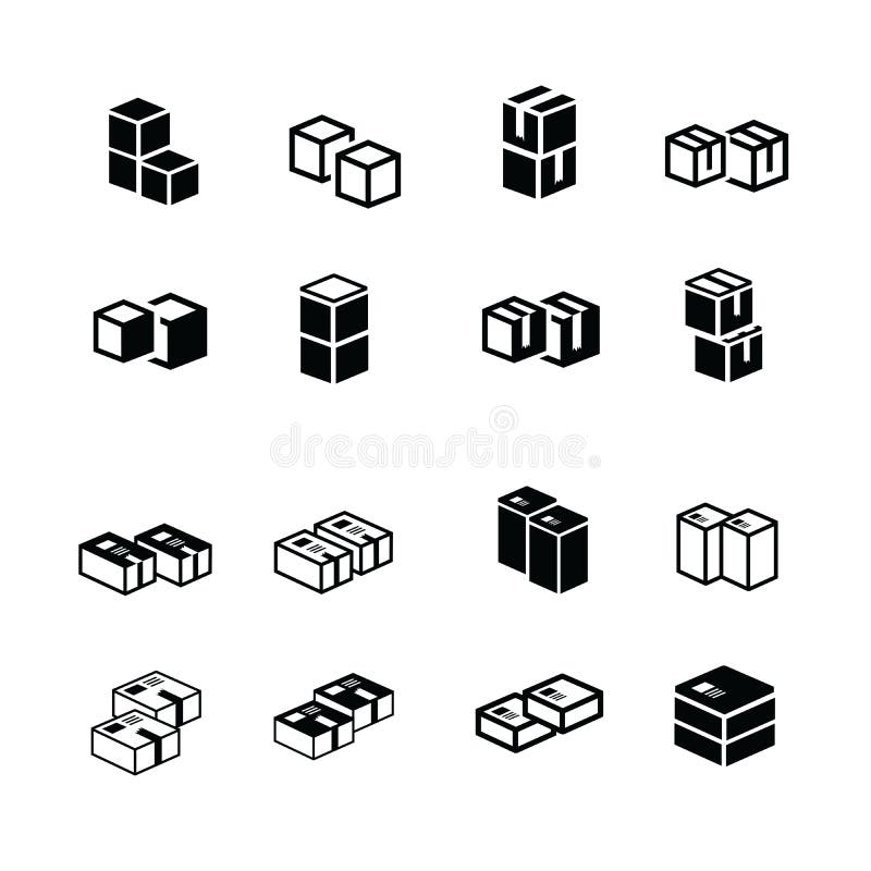 Set of S Box Interlace Icons Stock Illustration - Illustration of ...