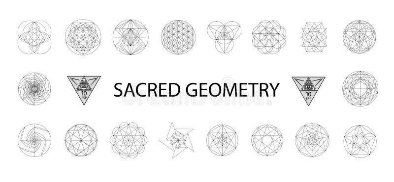 Set of Sacred Geometry. Vector Illustration Isolated on White. Sacred ...