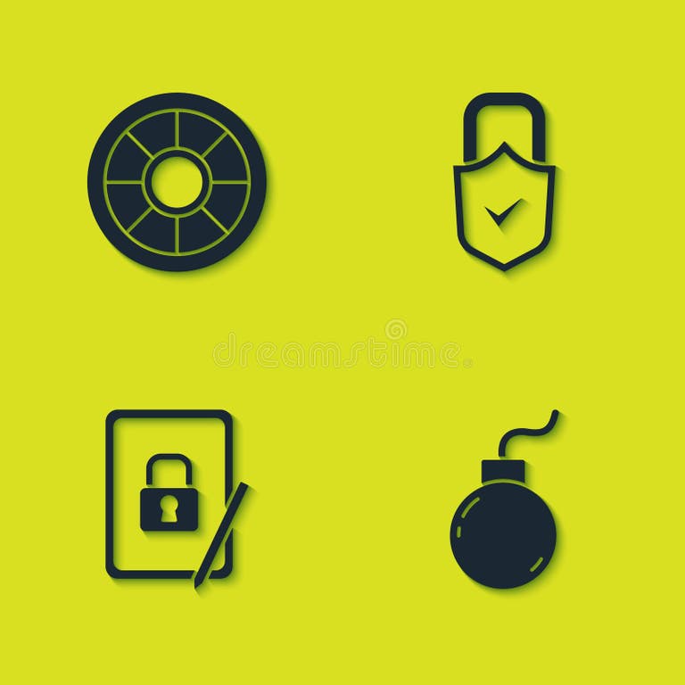 Set Safe, Bomb Ready To Explode, Tablet with Closed Padlock and Lock ...