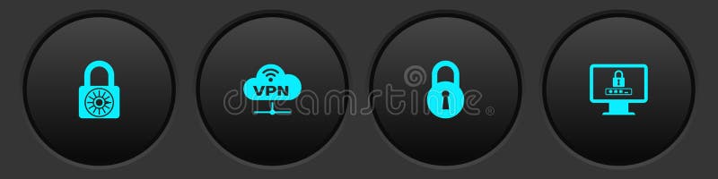 Set Safe Combination Lock Wheel, VPN Network Cloud Connection, Lock and ...