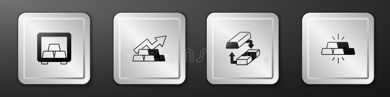 Set Safe with Gold Bars, Growth Arrow, Gold Exchange Money and Icon ...