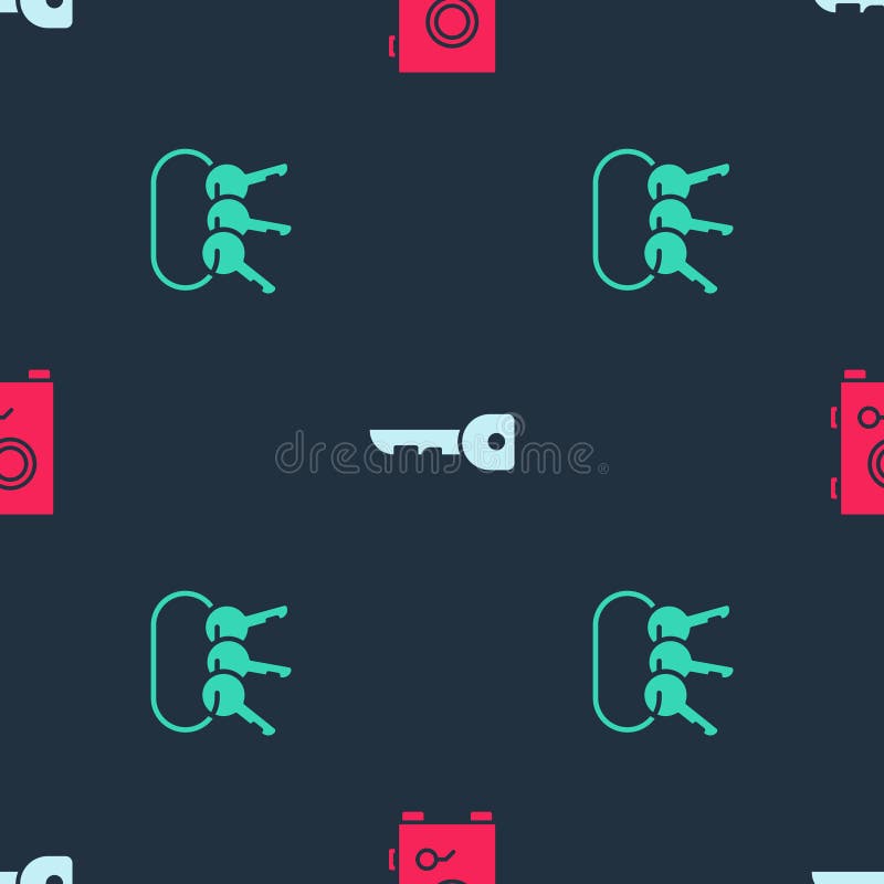 Set Safe, Key and Bunch of Keys on Seamless Pattern. Vector Stock ...