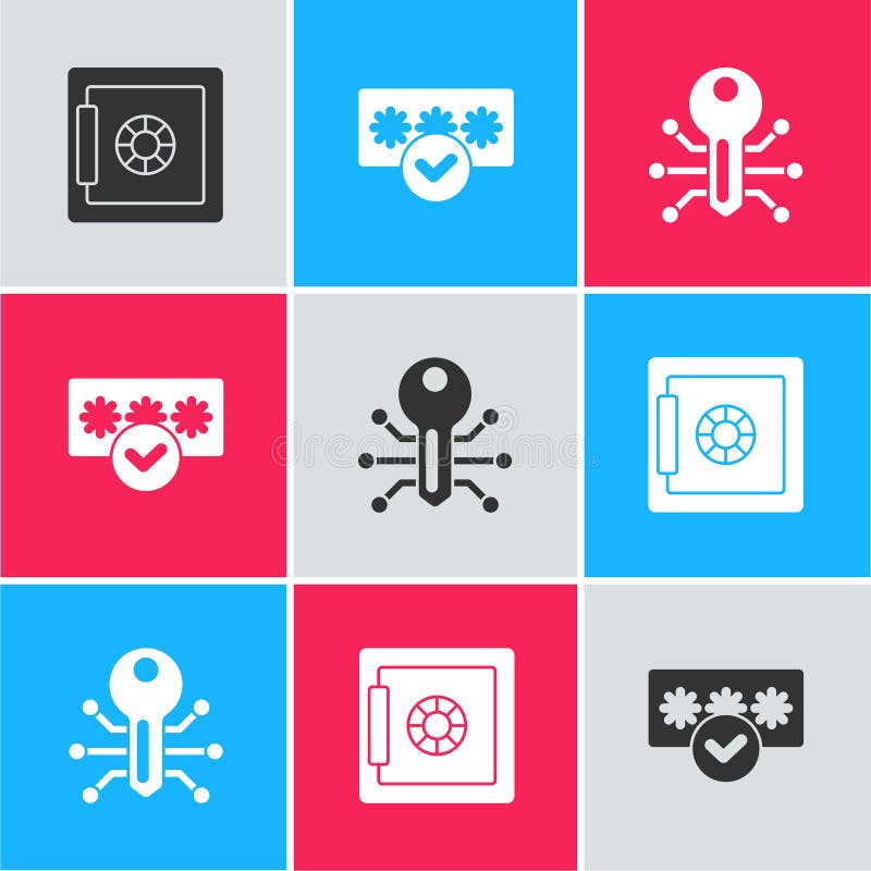 Set Safe, Password Protection and Smart Key Icon. Vector Stock Vector ...