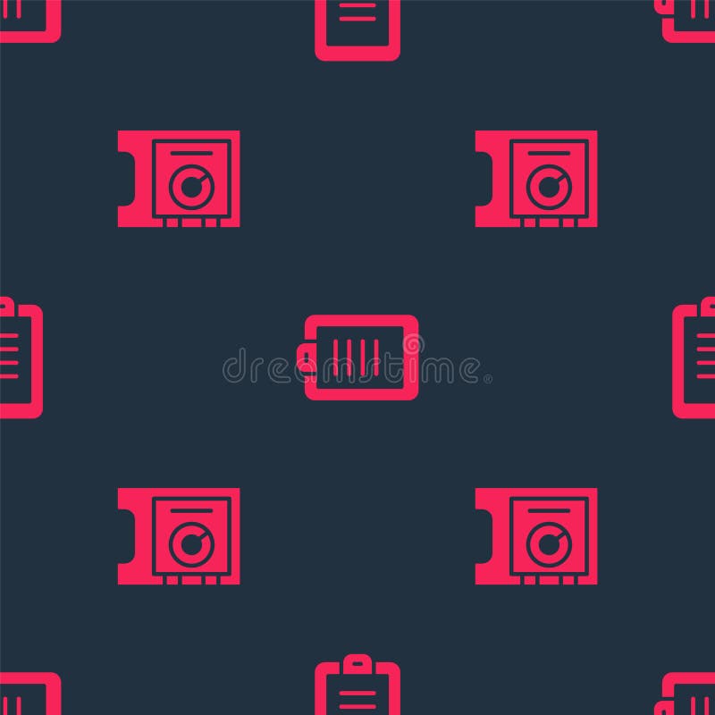 Set Safe and Police Report on Seamless Pattern. Vector Stock Vector ...