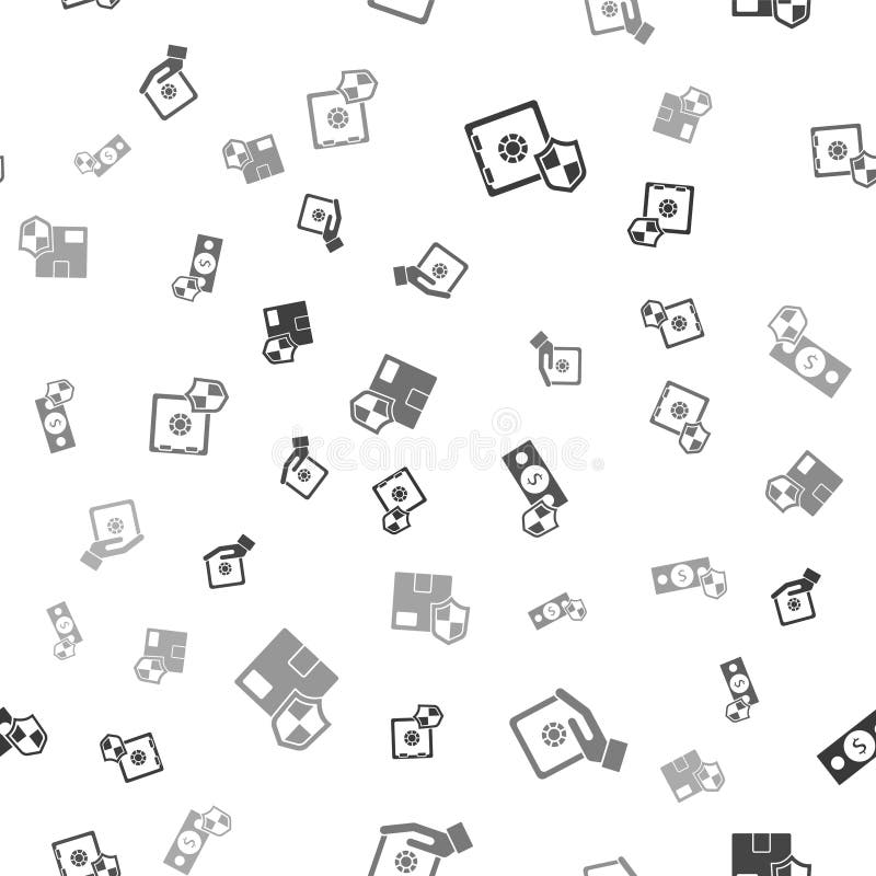 Set Safe with Shield, in Hand, Money and Delivery Security on Seamless ...