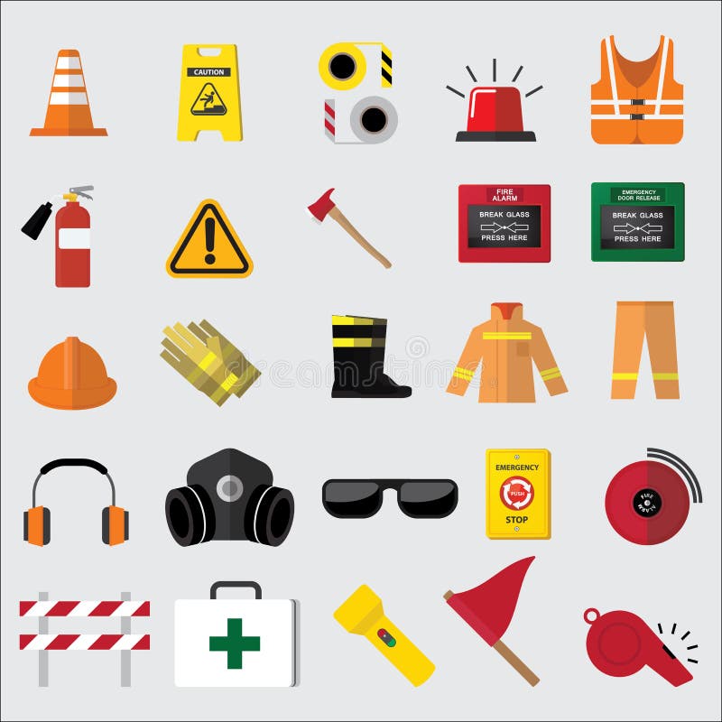 Set of safety icon. stock vector. Illustration of personal - 156394486