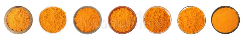 Set with Saffron Powder on White Background, Top View. Banner Design ...