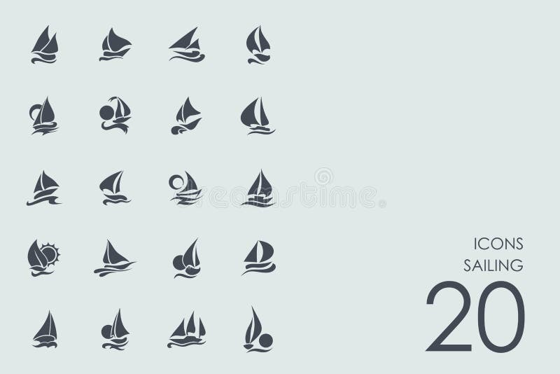 Set of sailing icons stock vector. Illustration of sail - 79027895