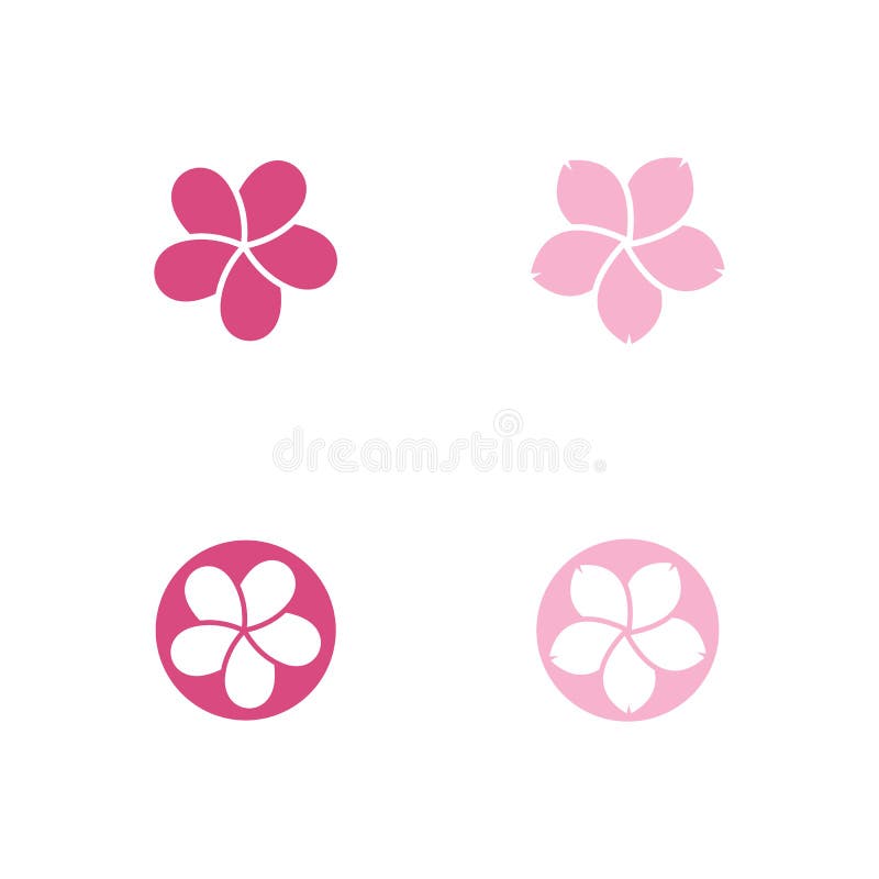 Set of Sakura Flower Icon Logo Vector Stock Vector - Illustration of ...