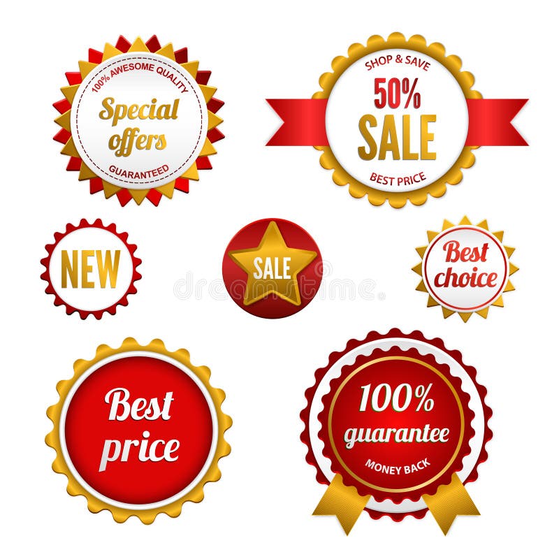 Set of Sale Badges, Labels and Stickers Stock Vector - Illustration of ...