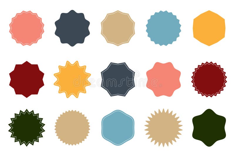 Set of Sale Badges. Set of Vector Starburst, Sunburst Badges Stock ...