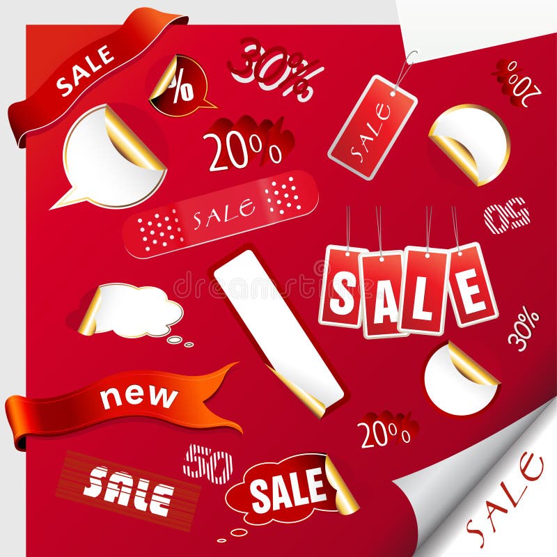 Set of Sale Icons, Labels, Stickers. Stock Vector - Illustration of ...