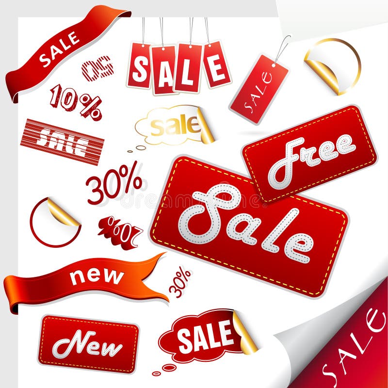 Sale Tags. Retail Sales Stickers, Promotion Price Label and Store ...
