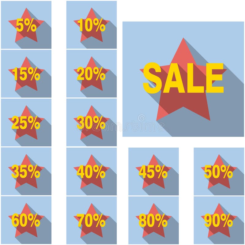 Set of sale icons. stock vector. Illustration of percent - 37108663