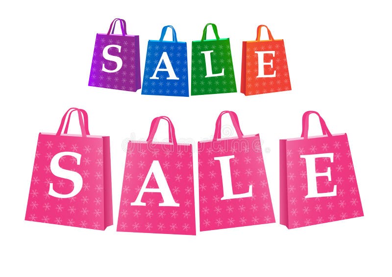 Set of sale shopping bag stock vector. Illustration of modern - 27163460