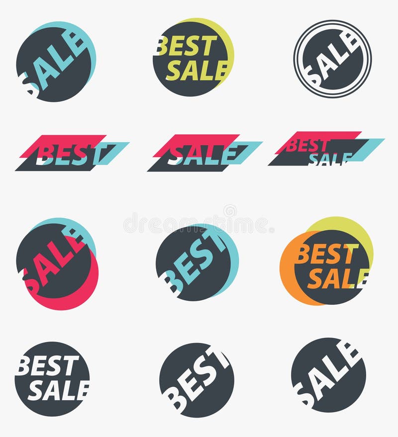 Set of sale signs. stock vector. Illustration of modern - 43457511
