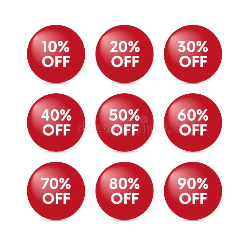 Set of Sale Tag. Percent Off. Vector. Stock Illustration - Illustration ...