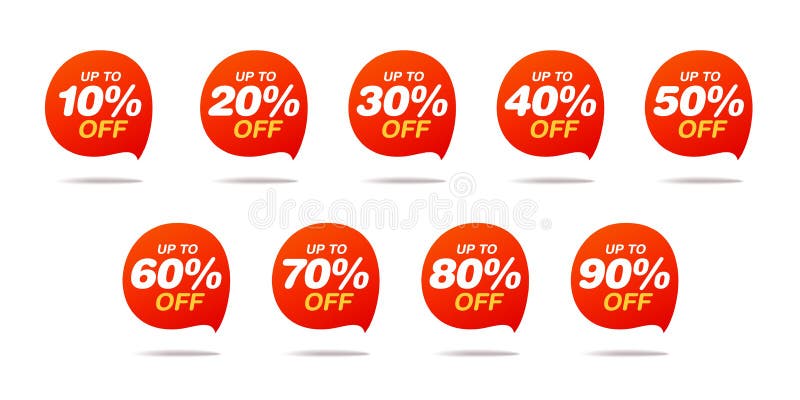 Set of Sale Tags. Discount Stickers Pack Stock Vector - Illustration of ...